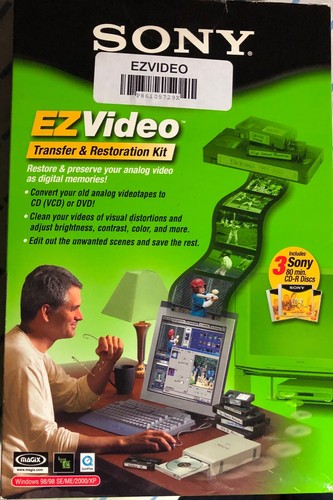 SONY EZ VIDEO TRANSFER & RESTORATION KIT 3 SONY 80 Min. CD-R Discs NEW ...