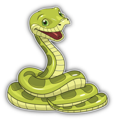 Happy Snake Cartoon Animal Car Bumper Sticker Decal - "SIZES" | eBay