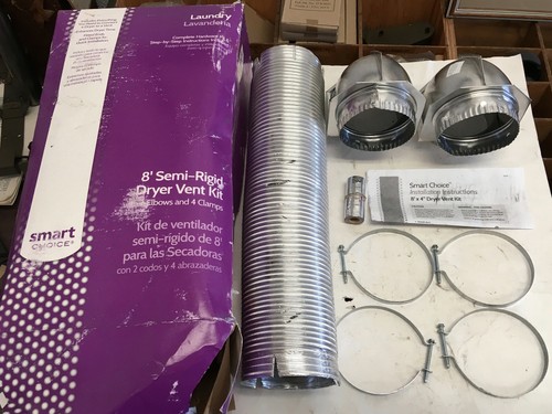 Smart Choice 8' Semi-Rigid Dryer Vent Kit w/ Elbows and 4 Clamps p/n ...