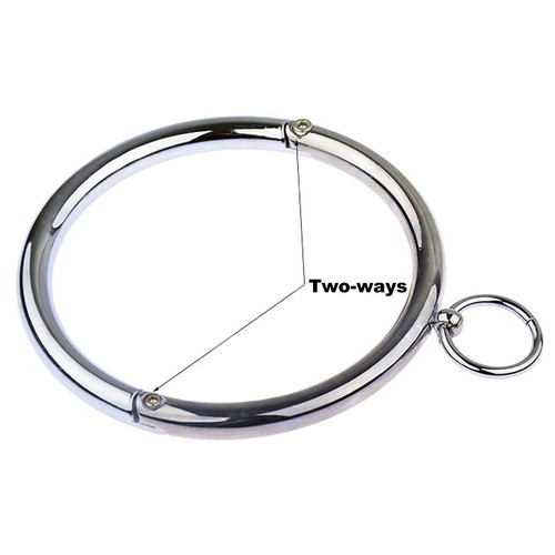 Metal Male Female Lockable Slave Neck Collar Restraint Locking Choker O ...
