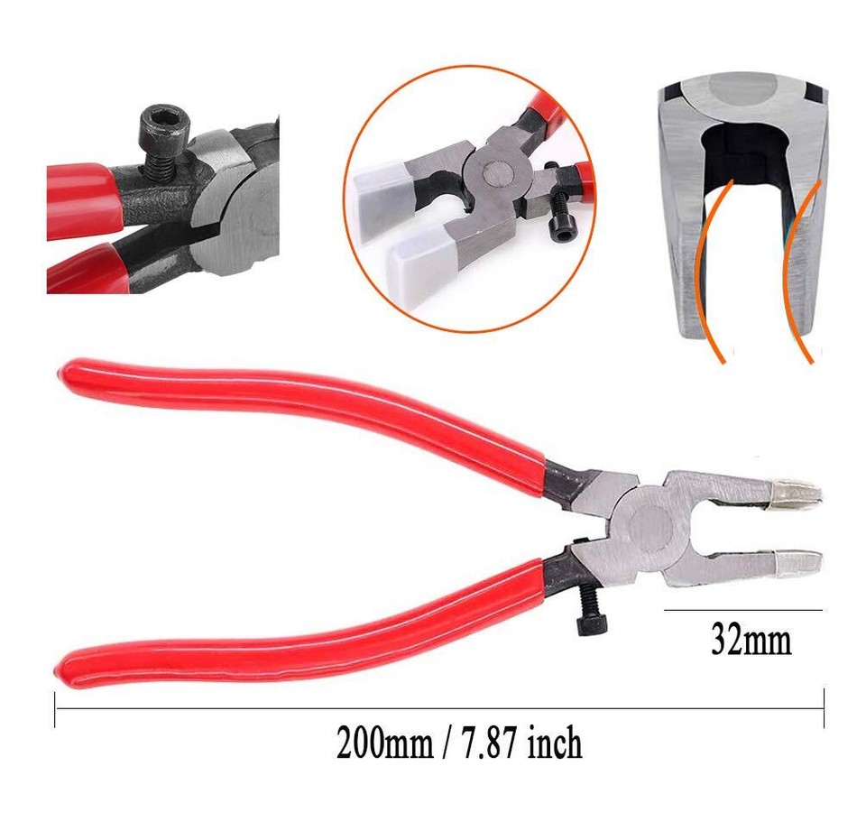 2Pcs Glass Grozer Running Pliers Glass Cutting Tool Kit Stained Glass ...
