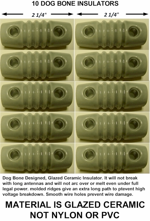 10 Dogbone Insulators For Dipole, Inverted V Antenna, Ham Radio ...