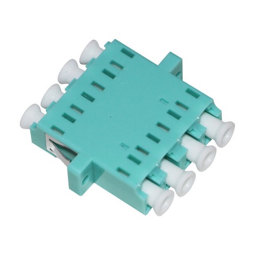 Telecom OM3 LC Quad Plex Optical Fiber Connector Flange Adapter Coupler ...