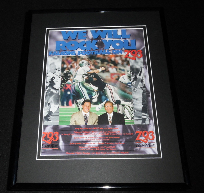 Bill Fralic 1996 Atlanta Falcons Z93 Radio Framed 11x14 ORIGINAL ...