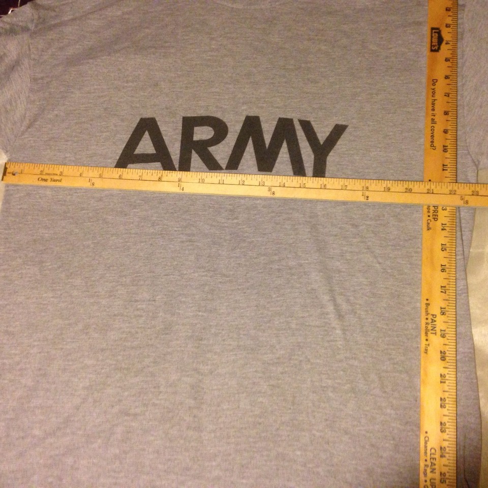 Mens US Army Long Sleeve Gray PT Shirt Size Large Gift | eBay