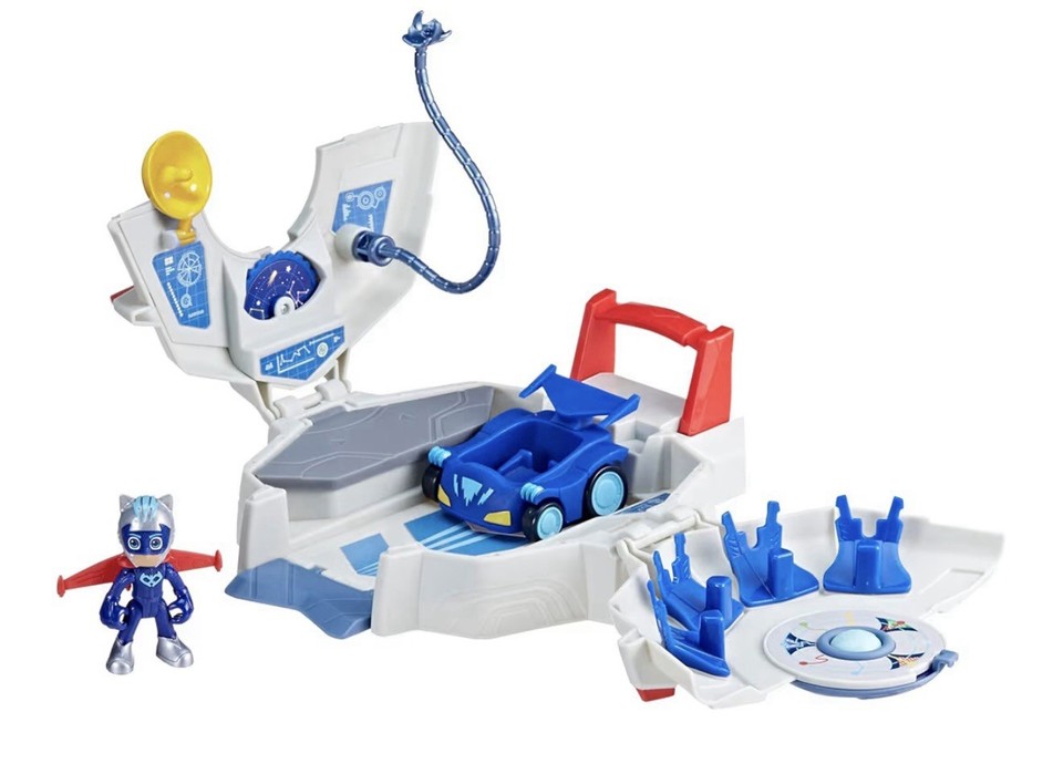 PJ Masks Power Heroes PJ Power Q Playset, Headquarters Set with Car and ...