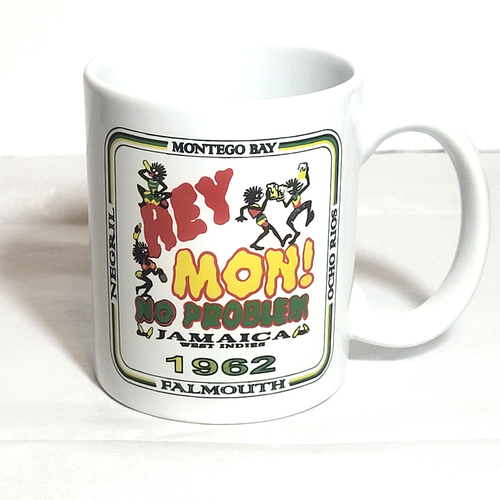 Vintage 1969 Jamaica Hey Mon No Problem Souvenir Ceramic Coffee Mug Cup ...