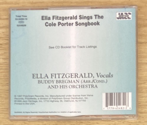 Ella Fitzgerald Sings The Cole Porter Song Book CD 2 Disc Set 1999 Jazz ...