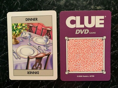 Clue DVD Dinner TIME CARD Game Replacement Piece 2006 Hasbro | eBay