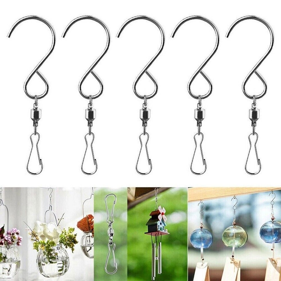 20pcs Swivel S Hooks Clips Hanging Wind Spinners Chimes Crystal Twister ...