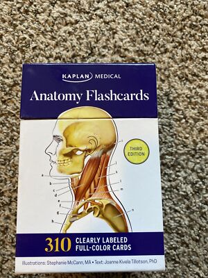 Kaplan Medical -Anatomy Flashcards 3rd Edition -310 Labeled Full Color ...