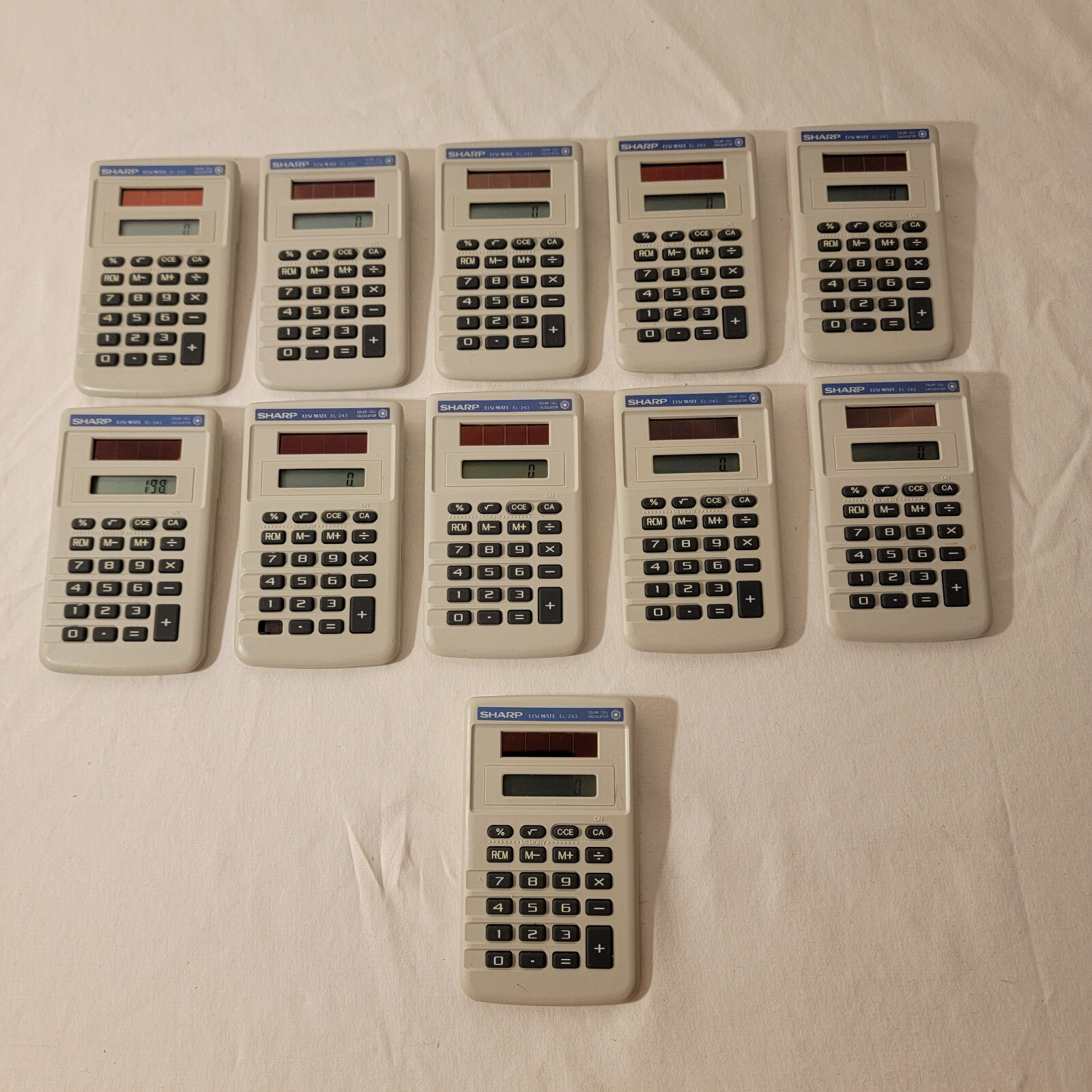 LOT OF 11 Sharp EL-243 Elsi Mate Solar Cell Calculators USED | eBay