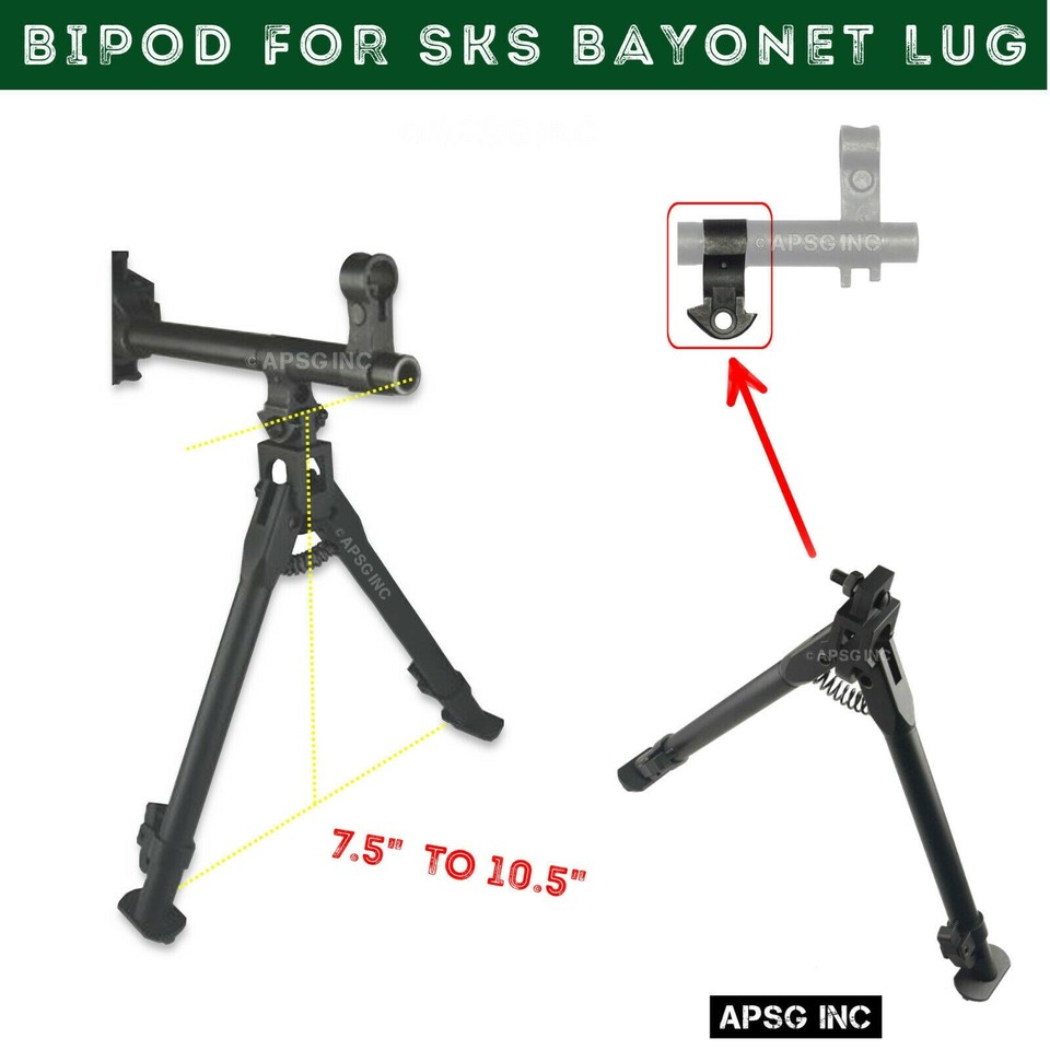 6" to 9" 7.62 Bayonet Mount Bipod Adjustable, Lock Washer, Screw ...