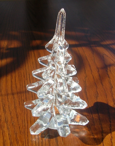 Clear solid glass Christmas tree 6" + tall | eBay