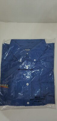 Menards Employee Uniform Shirt Mens 2XL Blue Long Sleeve Button Down | eBay