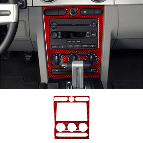 Red Carbon Fiber Central Console Frame Cover Trim For Ford Mustang 2005 ...