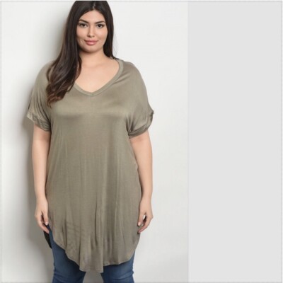 NWT Moss Plus Size Diego V Neck Tee Top Tunic 3X Ansodo Boutique USA 🇺🇸 ...