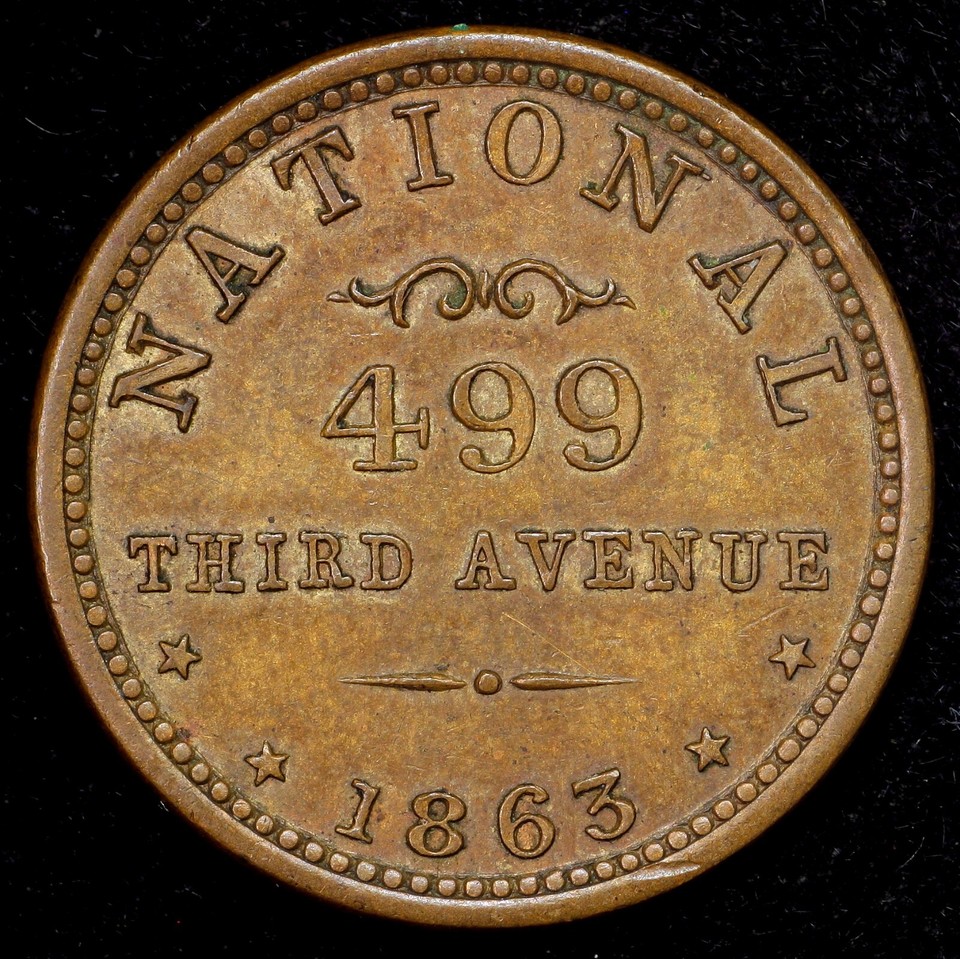1863 New York City, NY B. Maloney Proprietor National Civil War Token ...