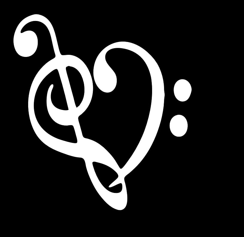 Music note decal, music note montage sticker, music note heart decal | eBay