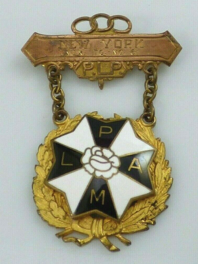 Odd Fellows Ladies Auxiliary Patriarchs Militant PLP Medal Brooch Pin ...