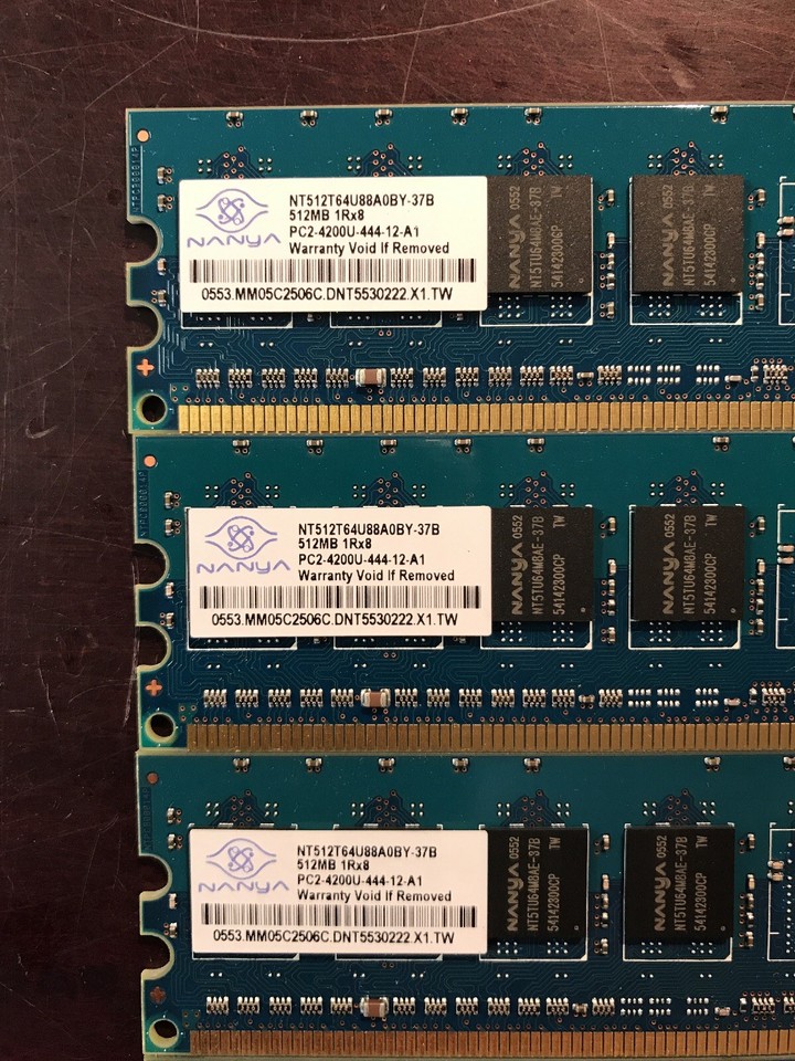 Nanya 4GB (512 MB x 4) PC 512 MB NT512T64U88A0BY-37B Ram Memory | eBay
