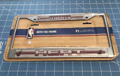 Miami Heat Metal License Plate Frame Chrome Tag Cover 6x12 Inch New In ...