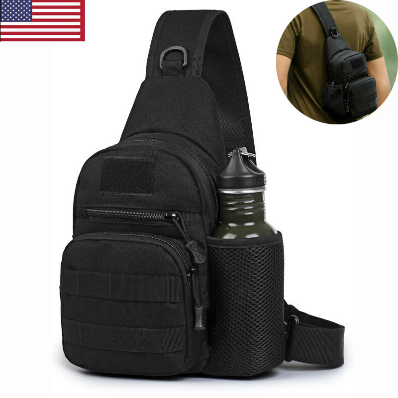 Men Sling Bag Chest Fanny Packs Cross Body Travel Sports Shoulder ...