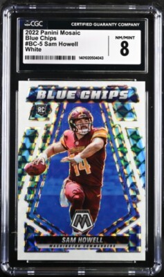 2022 Panini Mosaic Blue Chips #BC-5 Sam Howell RC White 11/25 CGC 8 ...