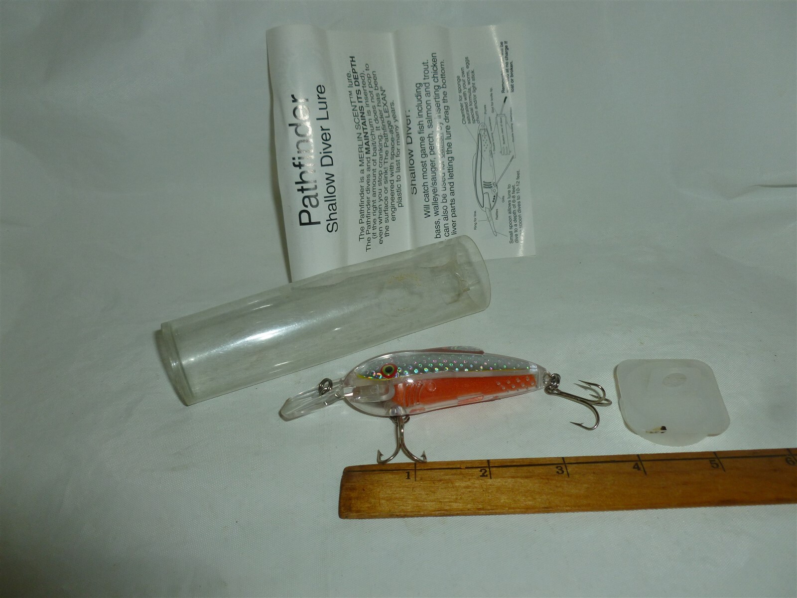 Vintage 3 Inch Plastic Merlin Scent Lure Fishing Lure w/ Box & Flyer ...