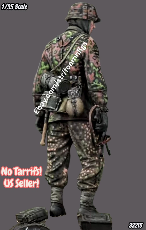 1/35 Resin Figure German Waffen SS Officer w/ MP40 & Binoculars Model ...
