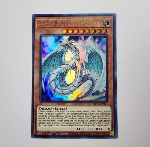 🔥 Yugioh Crystal Beast Rainbow Dragon GFP2-EN001 ULTRA RARE NEAR MINT ...