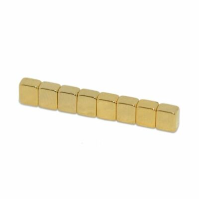 10x N52 GOLD 3.7x2.2x3.2mm Block Magnets Neodymium Machinery Arts ...
