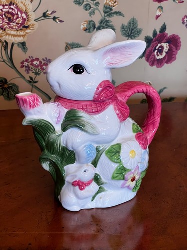 Vintage 1990's Ceramic Easter Bunny Teapot Mint! | eBay