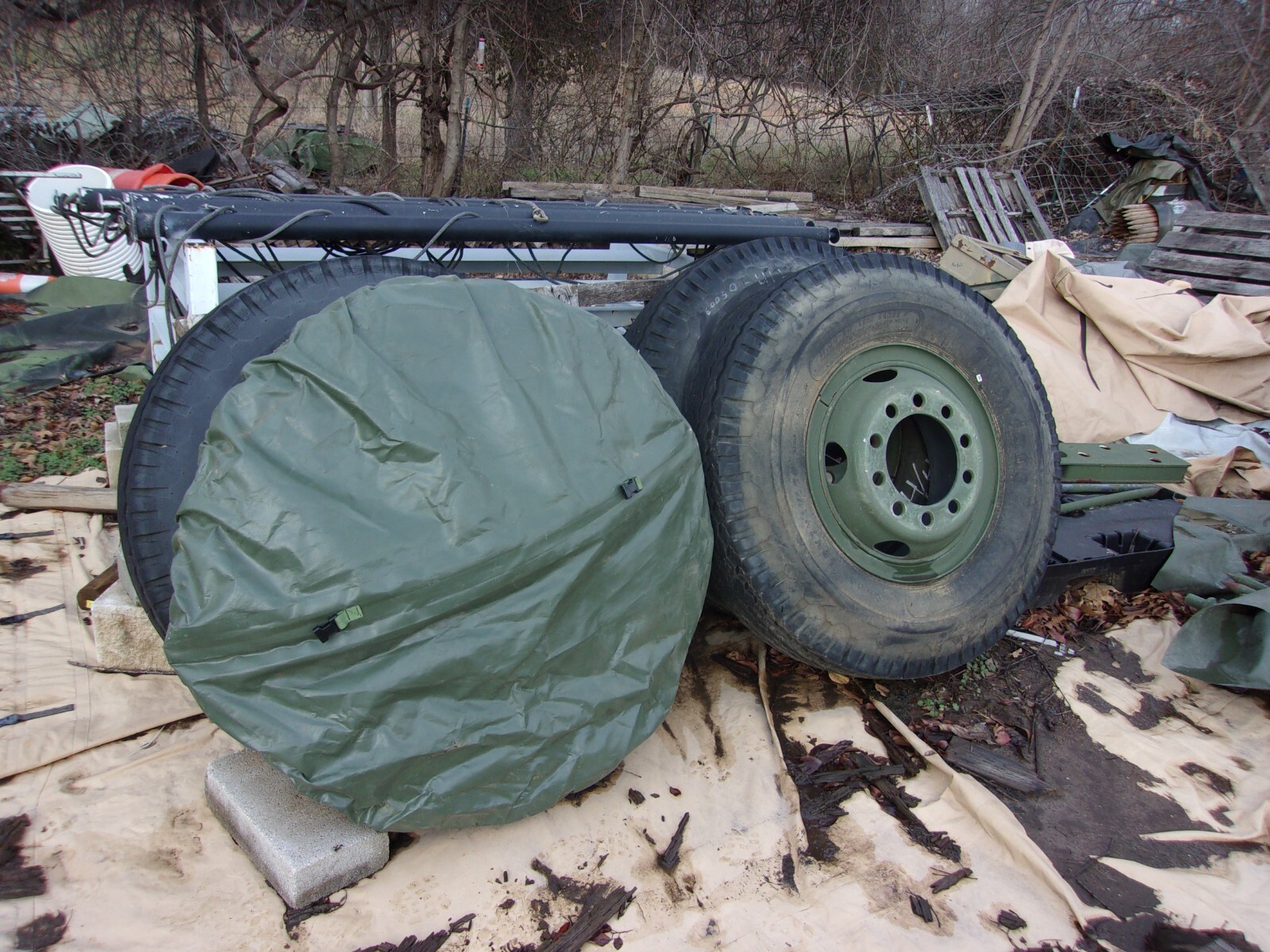 MILITARY SURPLUS GUN RING MOUNT TURRET COVER TRUCK EQUIPMENT TIRE COVER ...