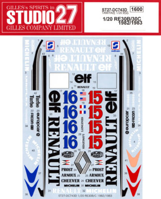 Studio 27 F-1 Original Decal Renault RE30B / C 1982/1983 1/20 decal | eBay