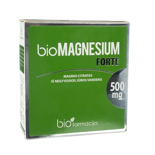 Biomagnesium Forte 500mg Poudre Sachets 20Pcs Magnésium Citrate ...