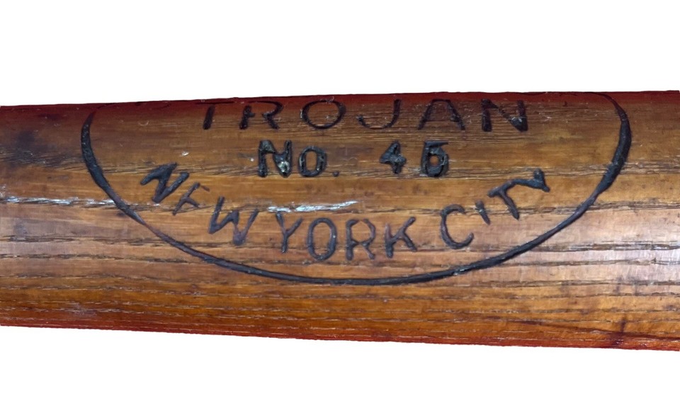 Antique 1930's Trojan Sporting Goods Model No 45 Baseball Bat Early Old ...