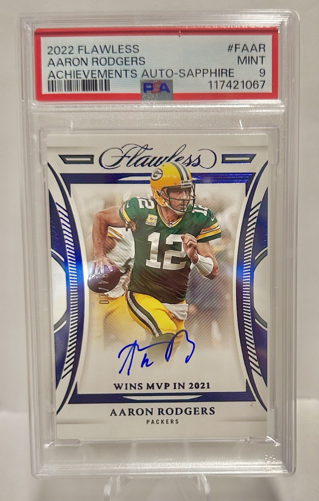 2022 Panini Flawless Aaron Rodgers MVP Achievements Sapphire Auto /10 ...