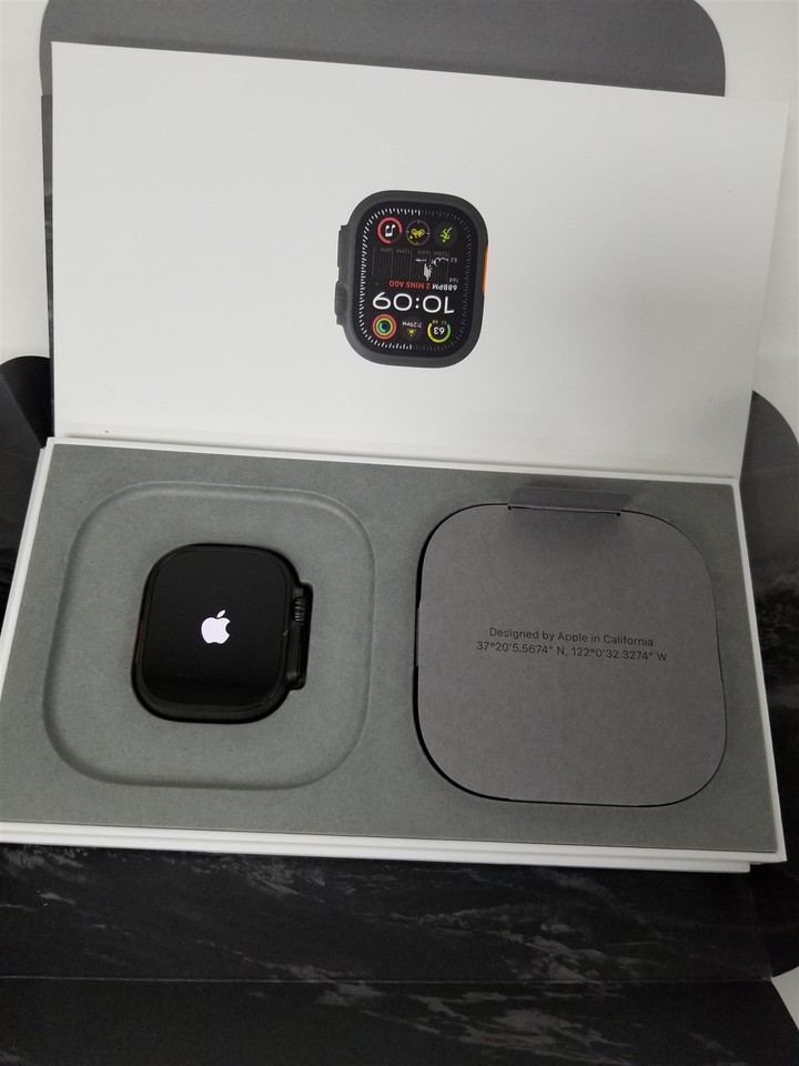 Apple Watch Ultra 2 49MM A2986 Black Titanium Ocean Band Unlocked VG ...