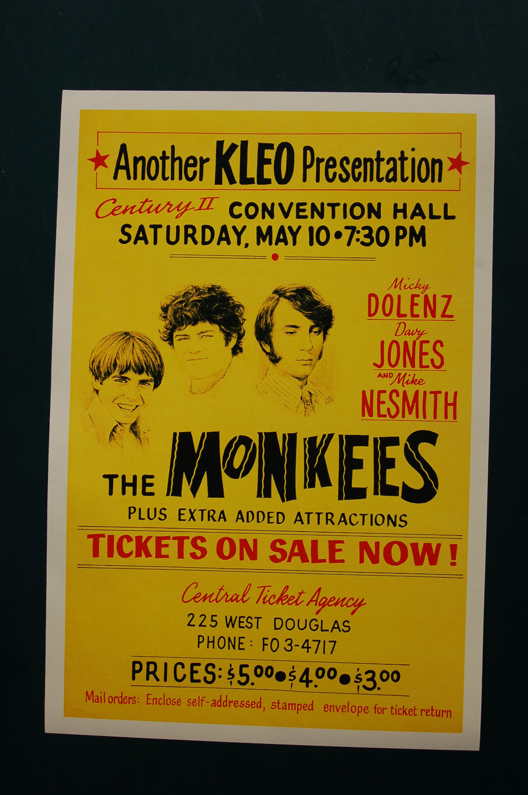 The Monkees Concert Poster 1966 Convention Hall____ | eBay