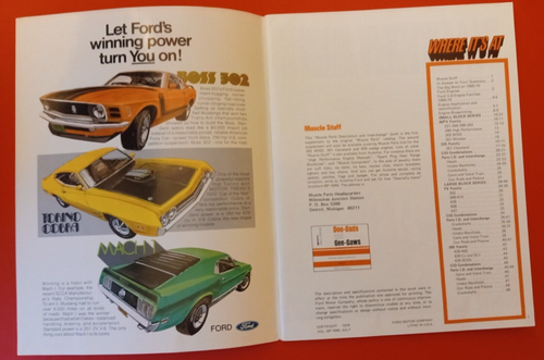 ORIGINAL 1970 Ford Muscle Parts Catalog Supplement #1 - 302 351 429 ...