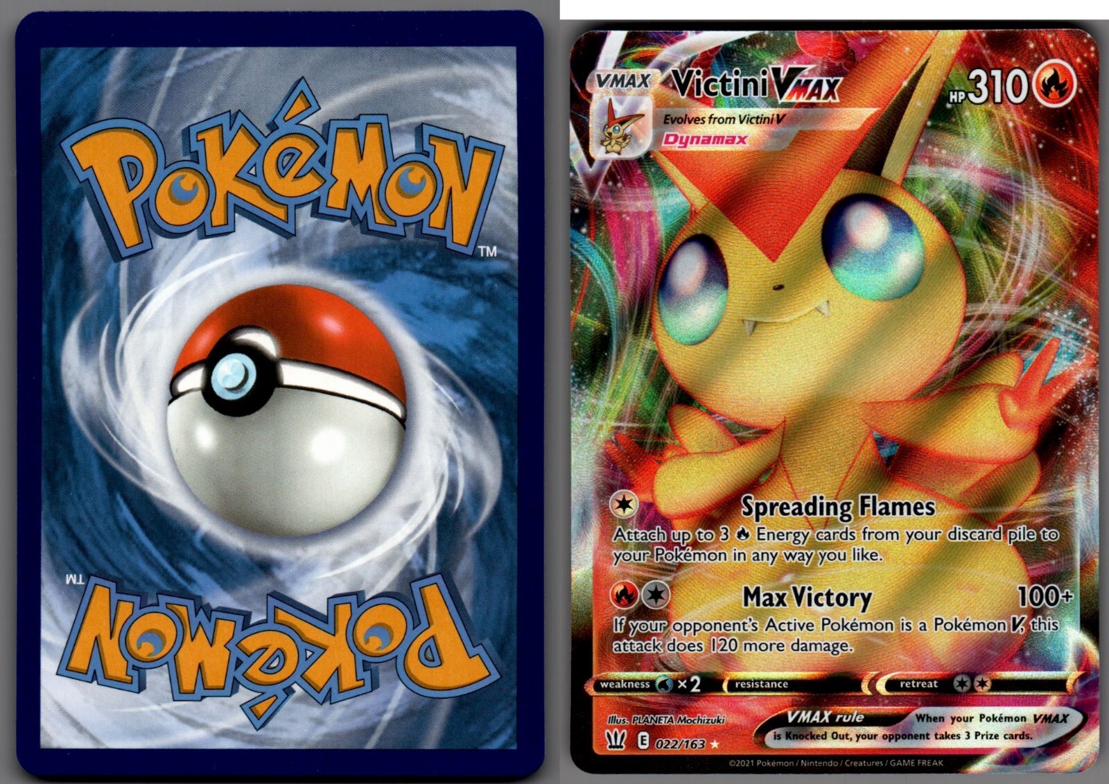 2021 Pokemon, Battle Styles, #022/163 Victini VMAX, Holo Ultra Rare | eBay