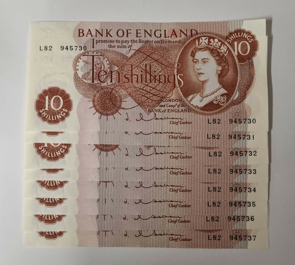 OLD BRITISH BANK NOTES 10 SHILLINGS ONE POUND £1 FIVE POUNDS £5 CHOOSE ...