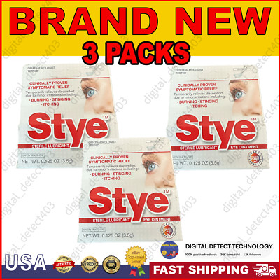 STYE Sterile Eye Lubricant Ointment 0.125 oz 3 Pack Brand New Ex 12/ ...