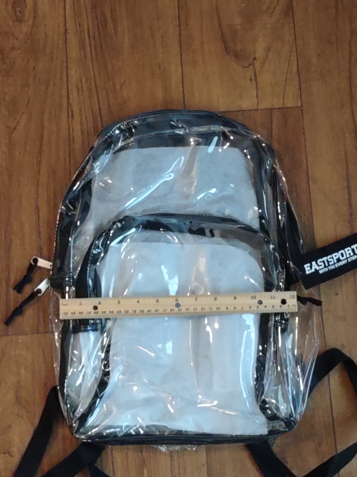 Eastsport Clear Rucksack Fully Transparent with Adjustable Padded ...