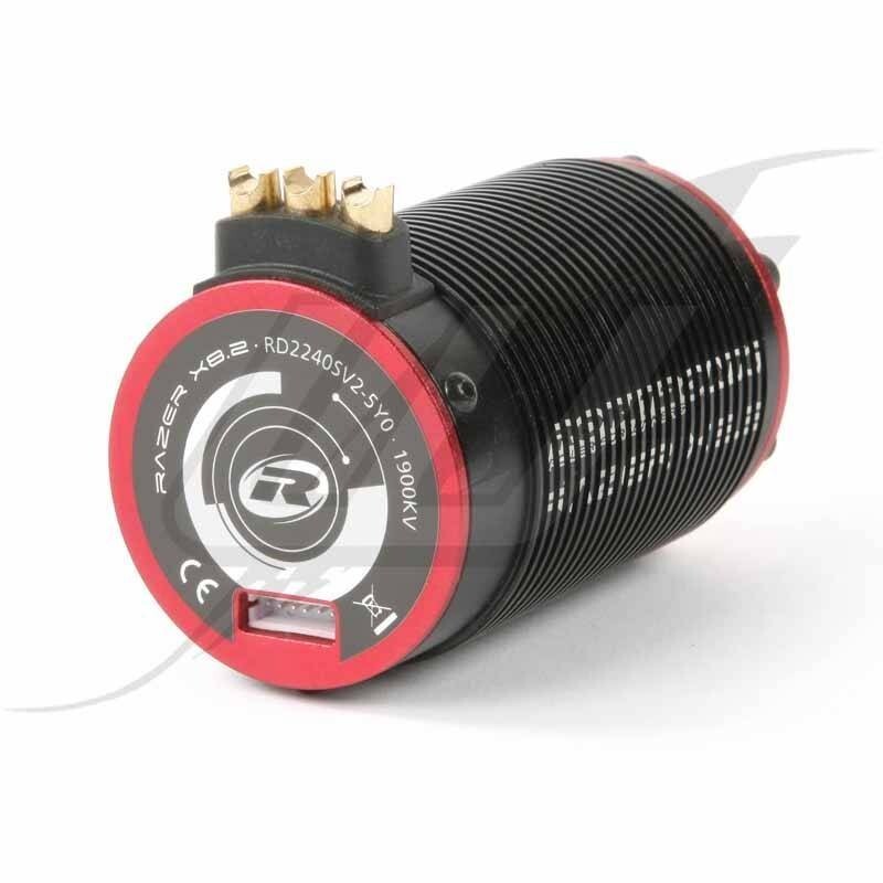 DE- Motore Brushless Sensored 1900KV 4-7s 1:8 4.5T Robitronic Razer X8 ...