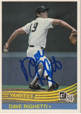 DAVE RIGHETTI NEW YORK YANKEES SIGNED 1984 DONRUSS CARD #103 | eBay
