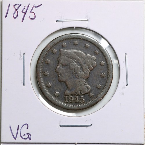 1845 1C Braided Hair Large Cent in VG Condition #4411 | eBay