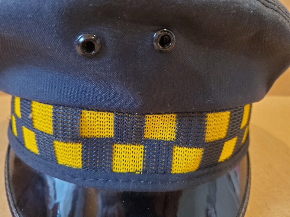 Used Midway Cap co. Chicago Police Dept sz 7 Black Cap, YL Checkerboard ...