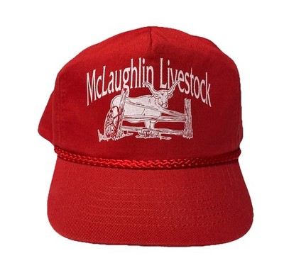 Vintage McLaughlin Livestock Rope Snapback Hat Red Trucker Farm Ranch ...